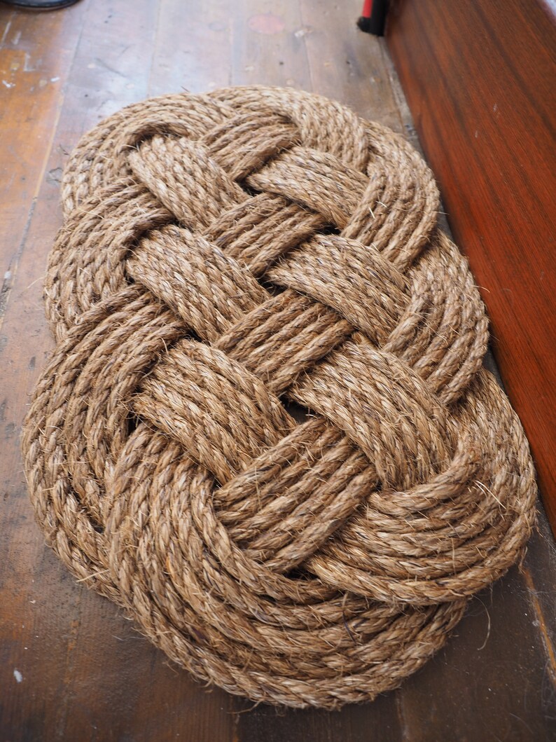 Ocean Plait Knot Rope DoorMat /Manila Rope/ Natural / Nautical | Etsy