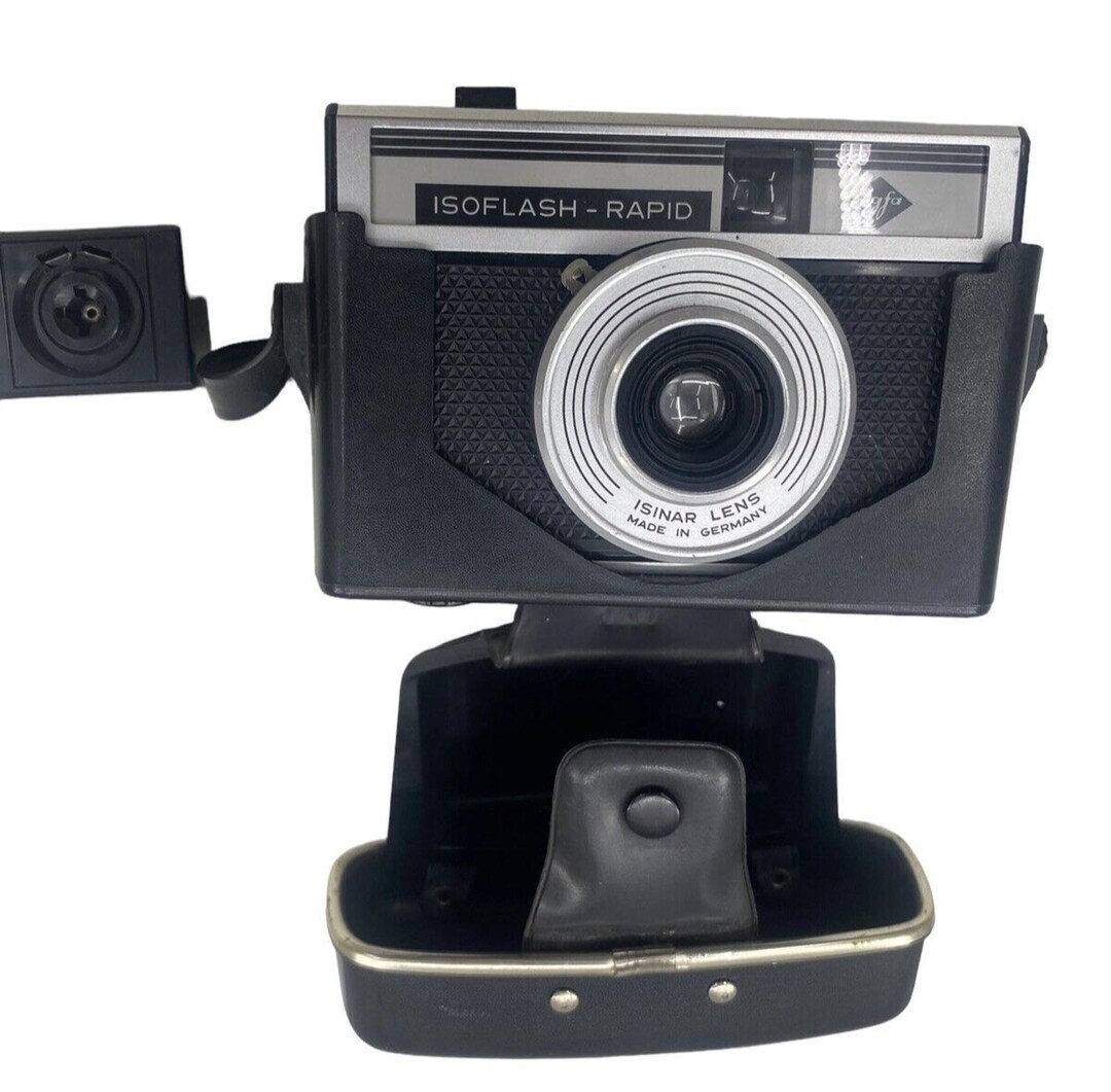 Vintage 1950s AGFA Germany Isoflash Rapid Camera W/case Photography ...