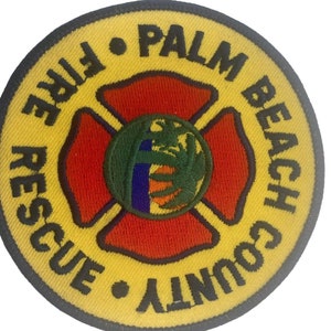 Palm Beach County FIRE Rescue Florida FL Patch Embroidered Vintage NOS ...