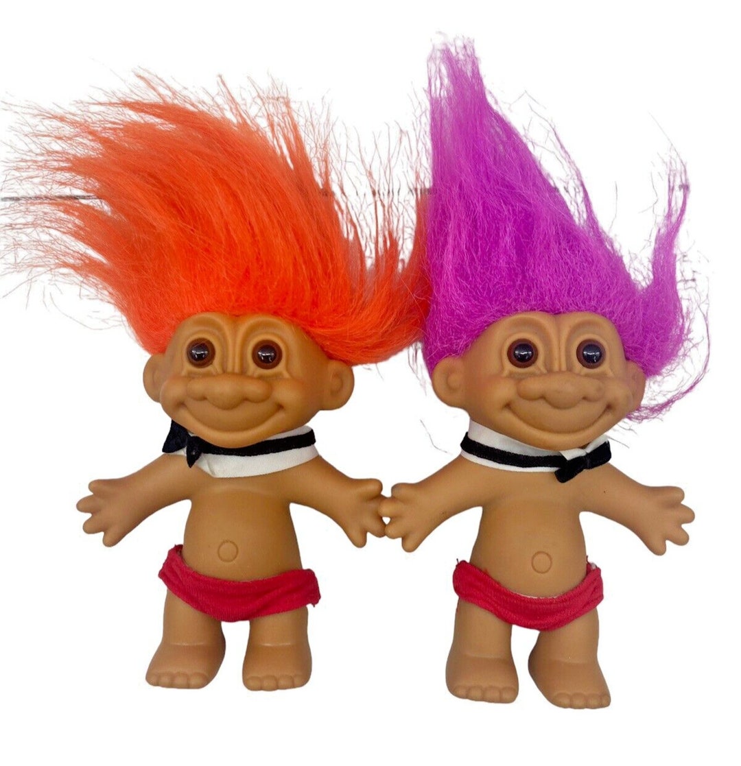 Vintage Russ CHIPPENDALES Troll Dolls Male Stripper Dancers SET of 2 ...
