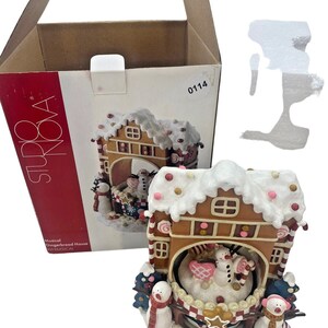 Gingerbread House Musical Rotating Snowman Music Box by Studio Nova W ...