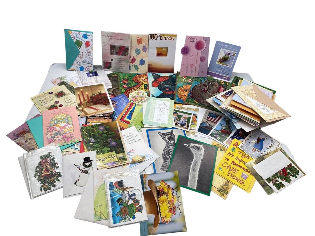 HUGE LOT MISC Greeting Cards Birthday, Get Well, Religious, Christmas ...