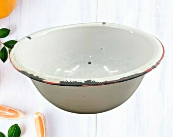 Antique Enamel Wash Basin - Etsy