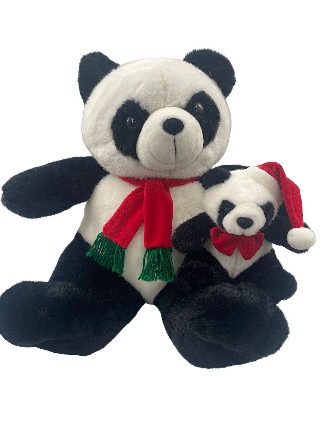 Giant CHRISTMAS Pandas Plush Stuffed Animals 18-inch Teddy Bear W/baby ...