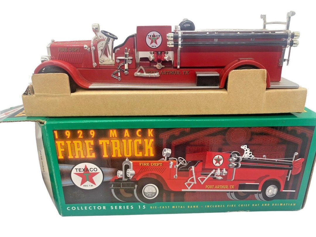 ERTL 1929 Mack Port Arthur TX Fire Truck Texaco Diecast Metal Bank 15 ...