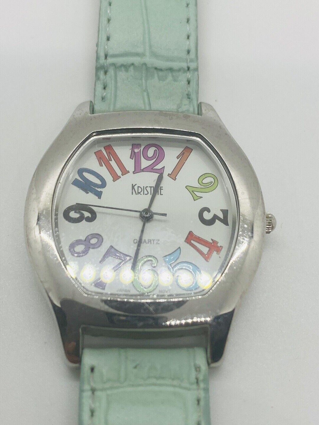 Kristine Quartz Watch Womens COLORFUL Face W/mint Green Band New ...
