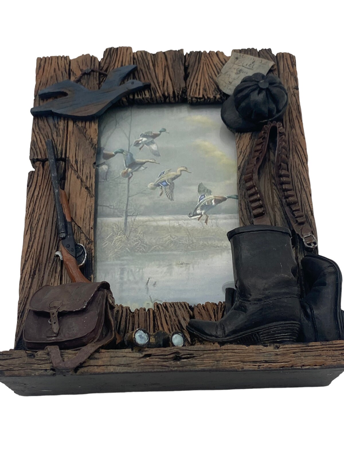 Rustic 3d Duck Hunting Photo Picture Frame Faux Carved Wood - Etsy