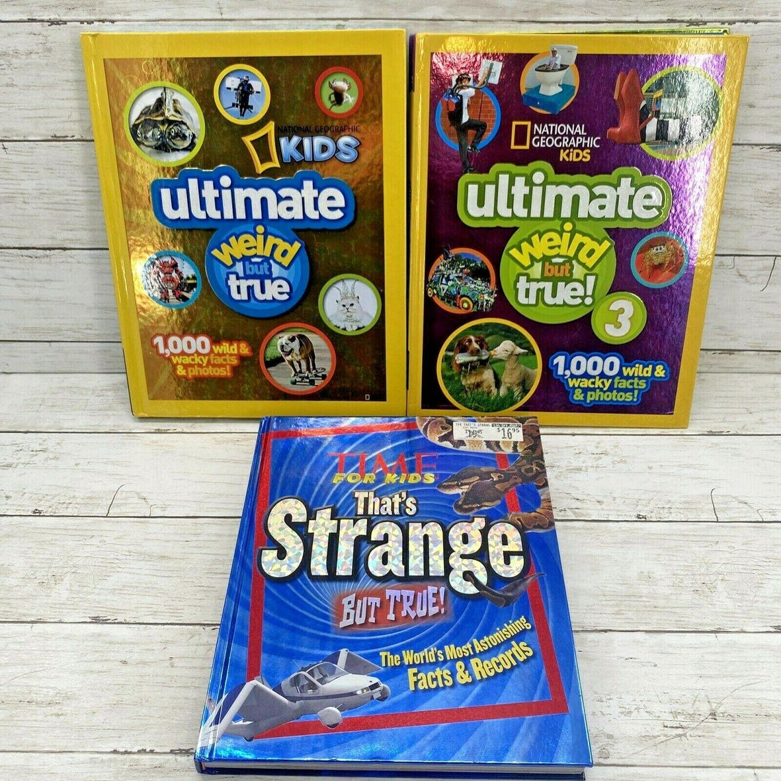 Lot of 3 Ultimate Weird but True Books National Geo Kids and Time Hard ...
