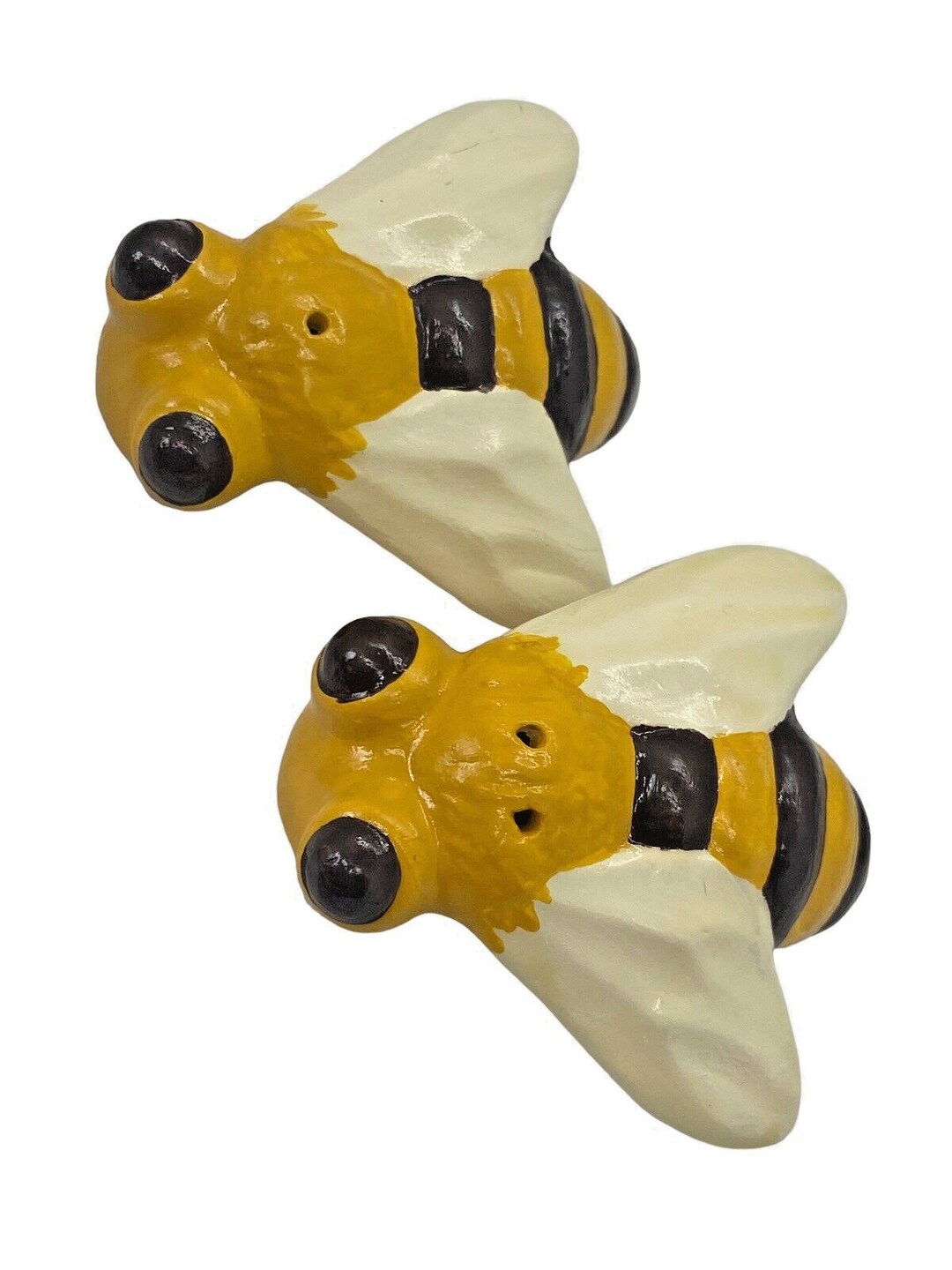 Bumble Bee Pottery Salt & Pepper Shakers Yellow Black Ceramic ...