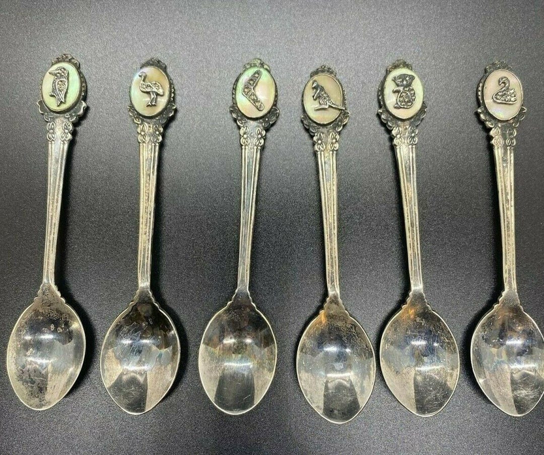 Set of 6 Vintage Spoons Australian Outback Animals LUSTRE EPNS A1 ...