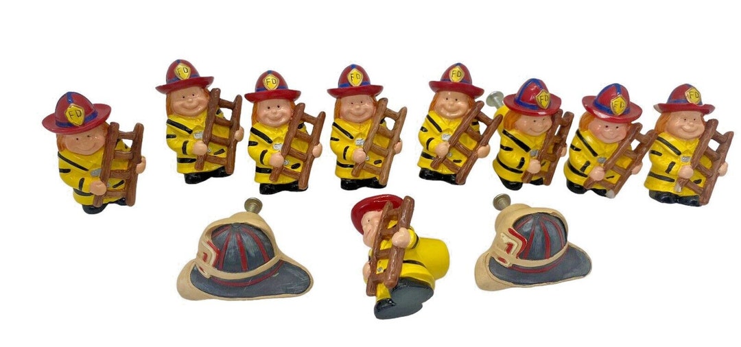 Firemen Firefighter Fireman & Fire Hat Drawer Pulls Drawer Knobs LOT of ...