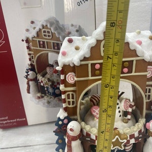 Gingerbread House Musical Rotating Snowman Music Box by Studio Nova W ...