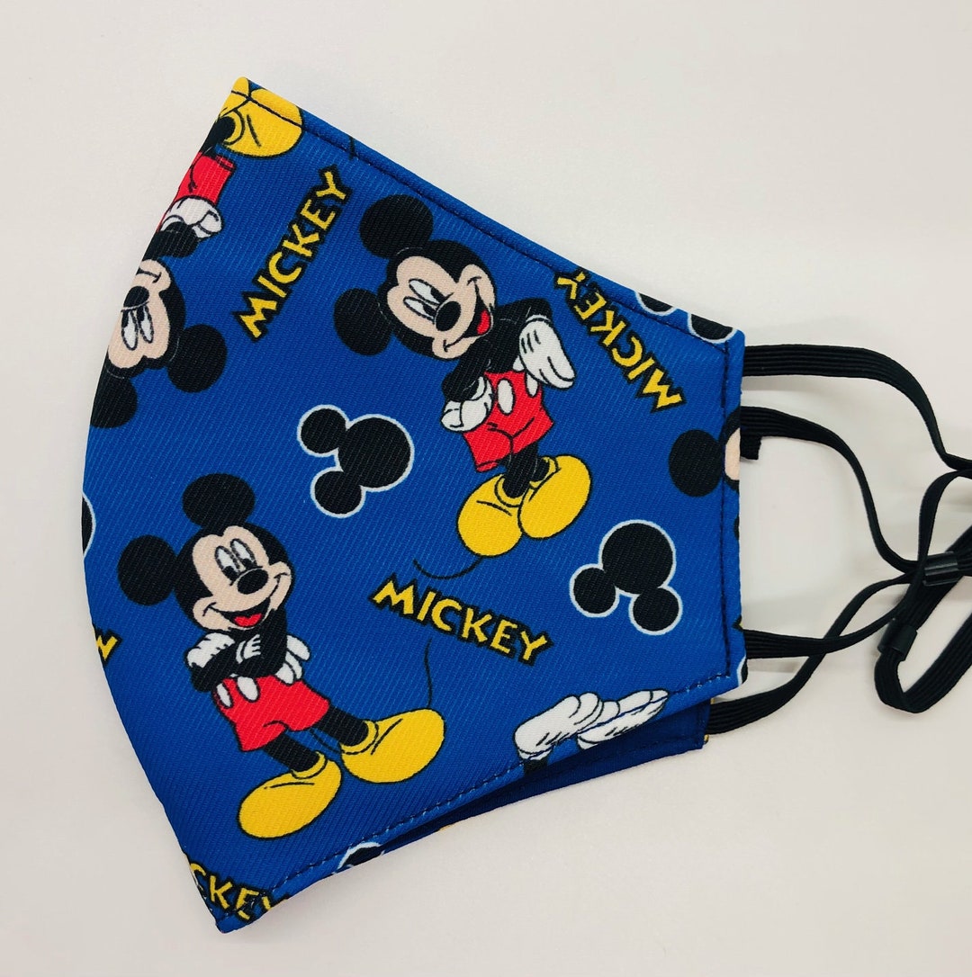 Adjustable Mickey Mouse Blue Micro Polyester Face Mask High - Etsy