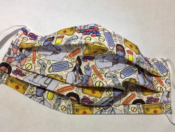 Healthcare Provider Print Face Mask With Filter Pocket and | Etsy