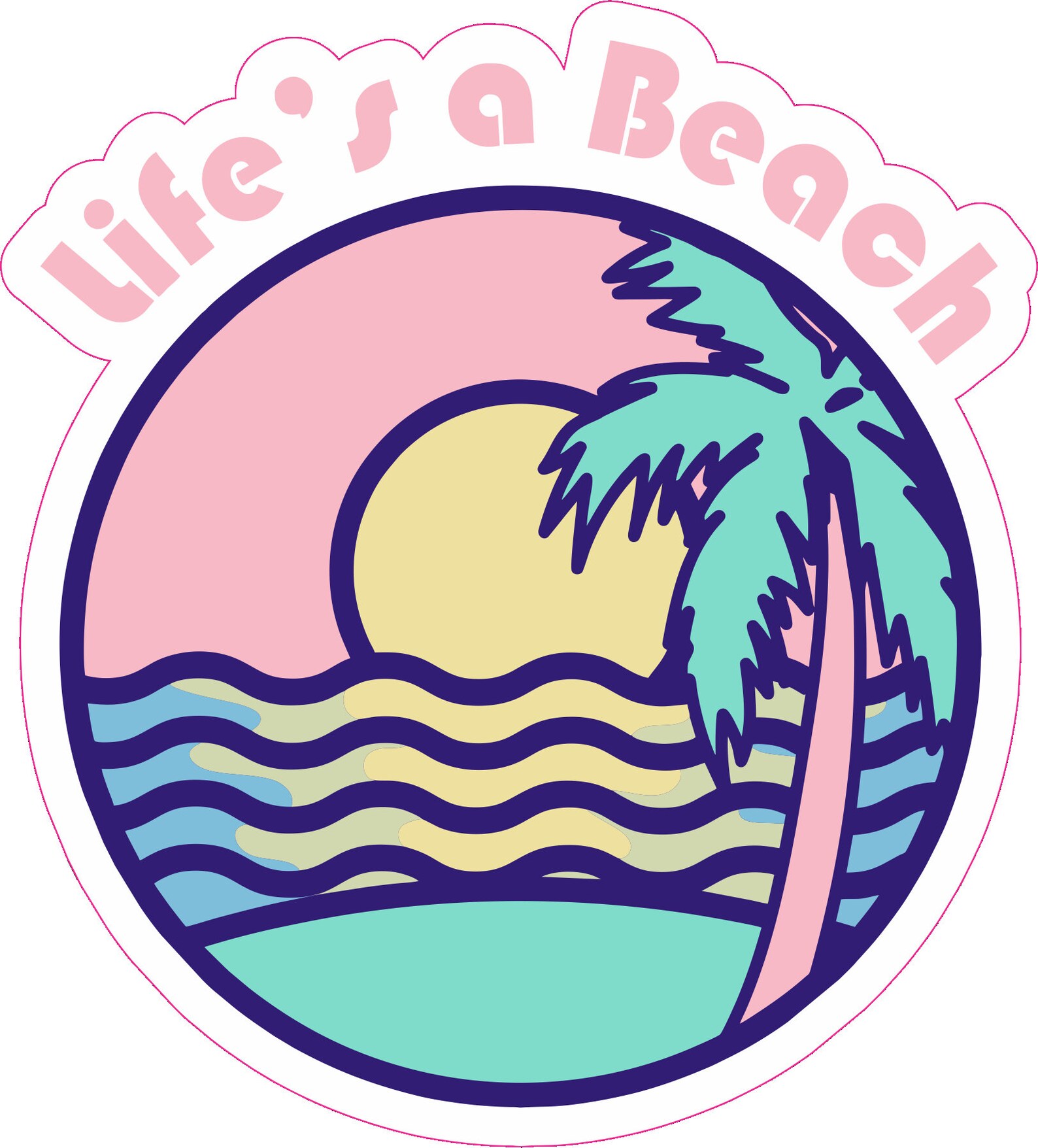 Life's a Beach Sticker Retro Beach Life Sticker. This - Etsy