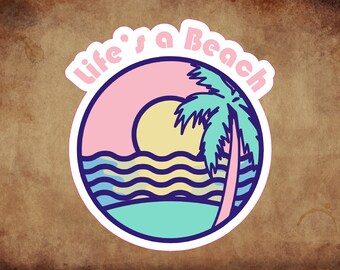 Beach Life Sticker - Etsy