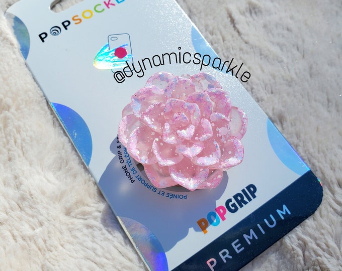 Custom Pink Succulent Flower Inspired Popsocket Phone Grip - Etsy