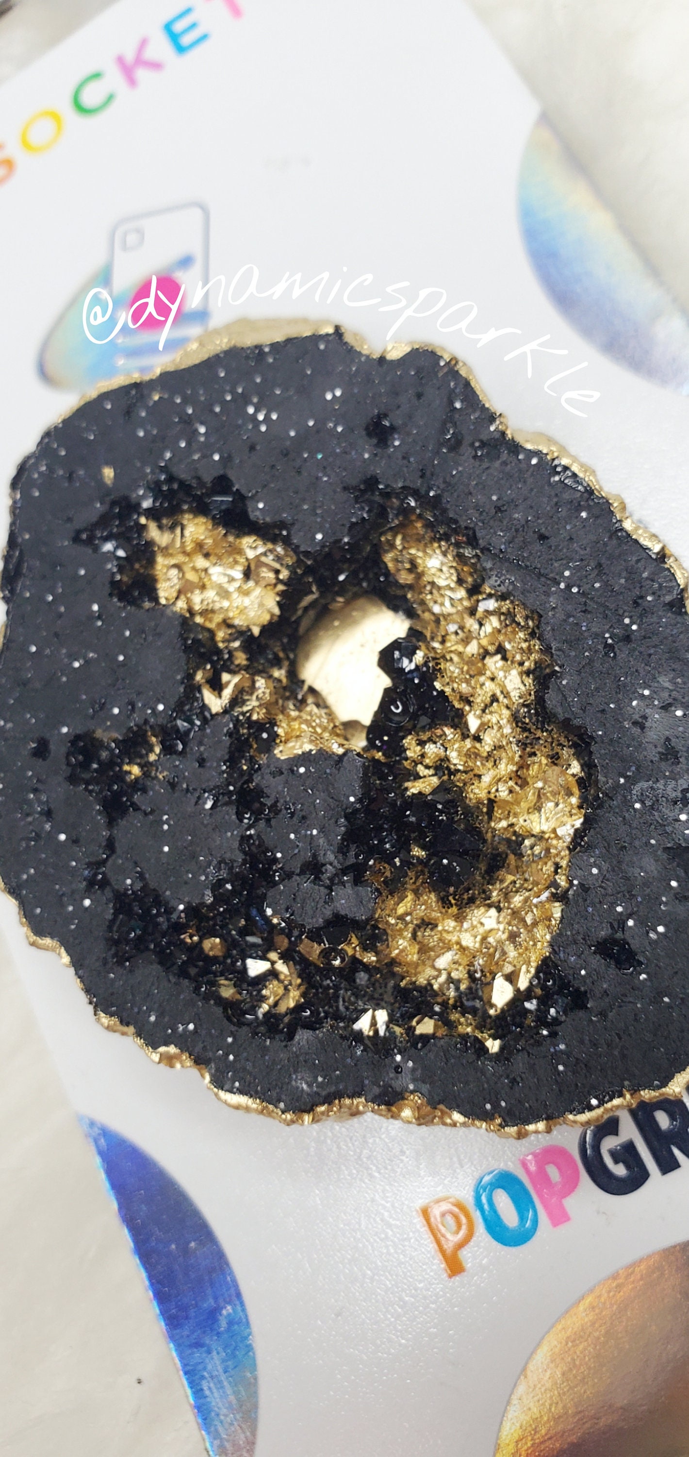 Real Stone Cut Geode Agate Gem Inspired Popsocket | Etsy