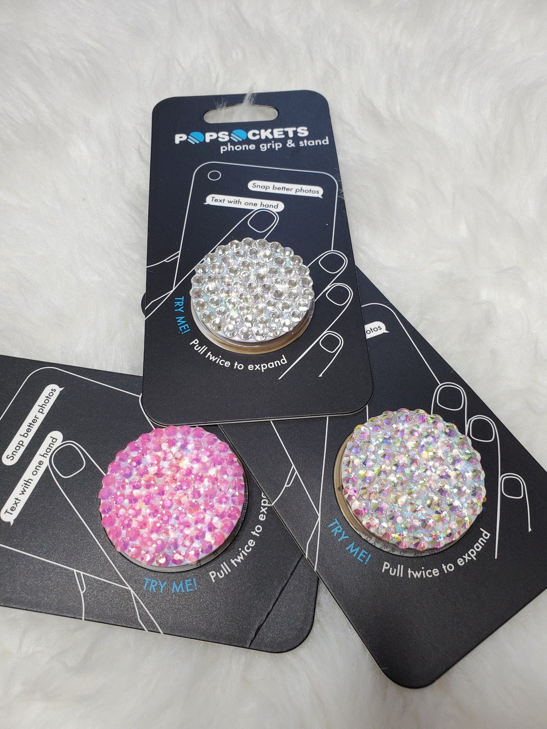 Bling Crystal Popsocket Cell Phone Grip and Stand Custom Handmade Phone ...