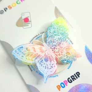 Glitter Holographic Rainbow Butterfly Popsocket Popgrip - Etsy