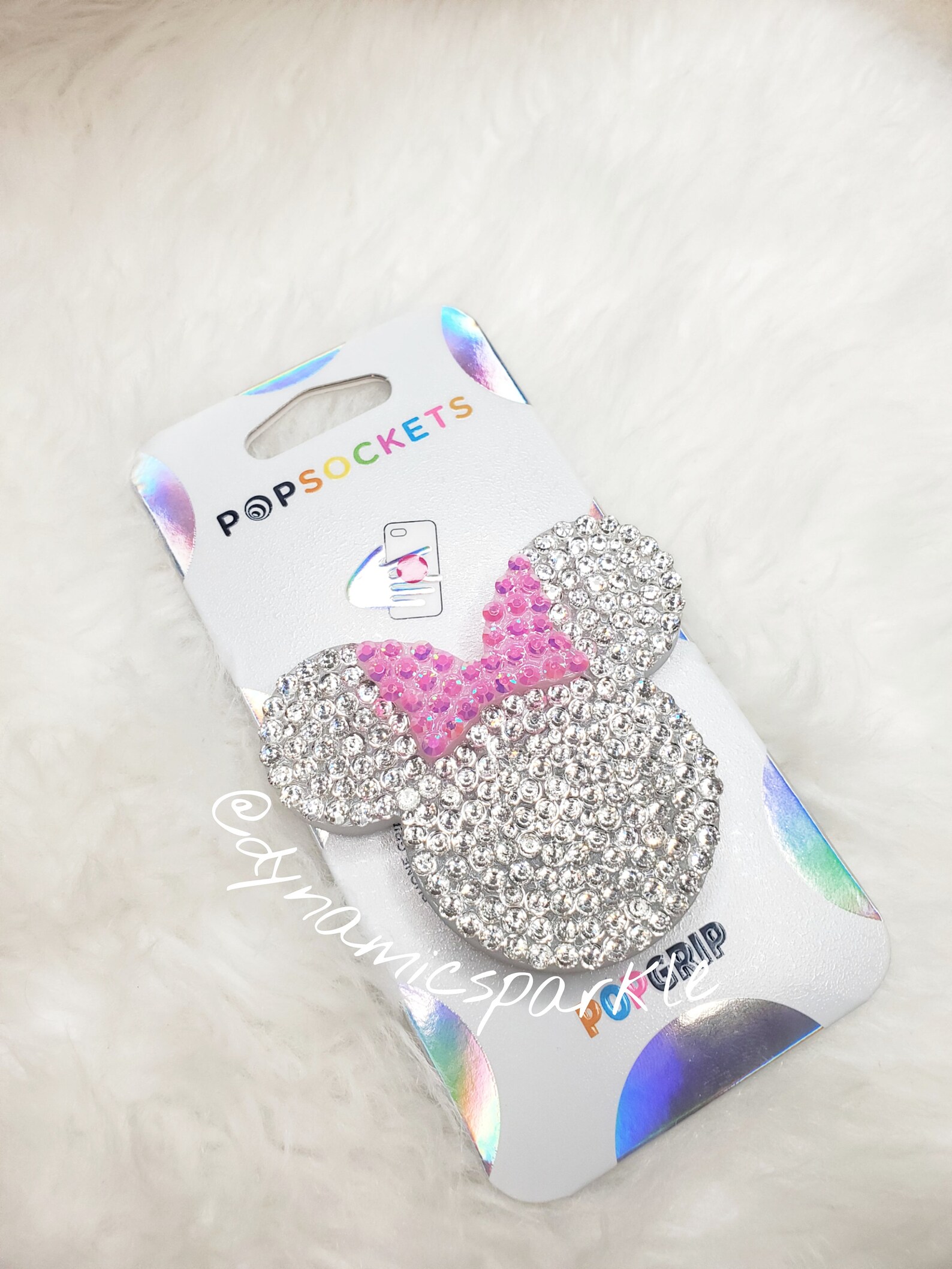 Custom Clear Minnie Mouse Pink Bow Inspired Bling Popsocket - Etsy