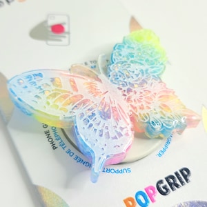 Glitter Holographic Rainbow Butterfly Popsocket Popgrip - Etsy