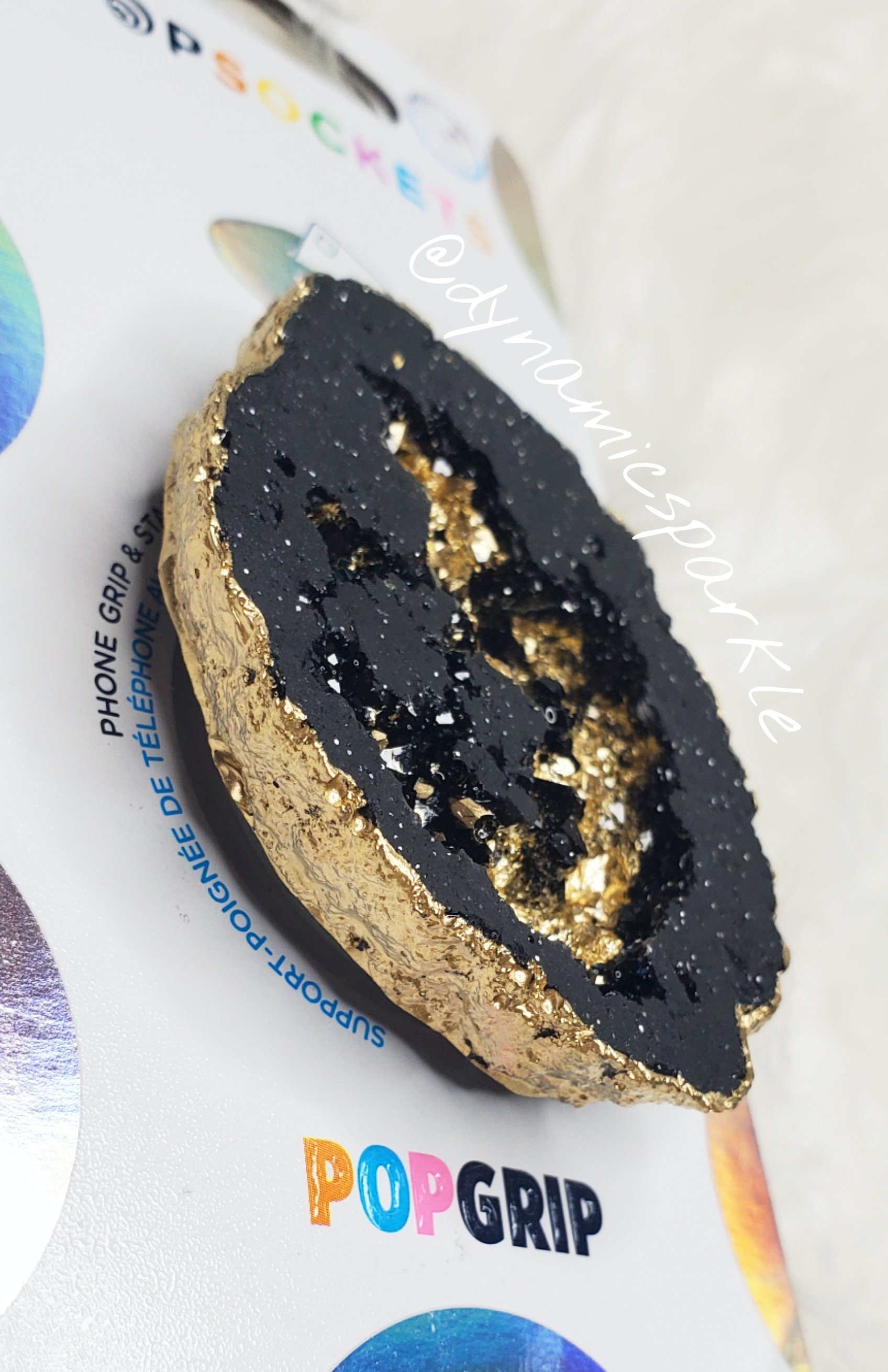 Real Stone Cut Geode Agate Gem Inspired Popsocket | Etsy