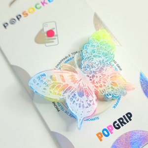 Glitter Holographic Rainbow Butterfly Popsocket Popgrip - Etsy