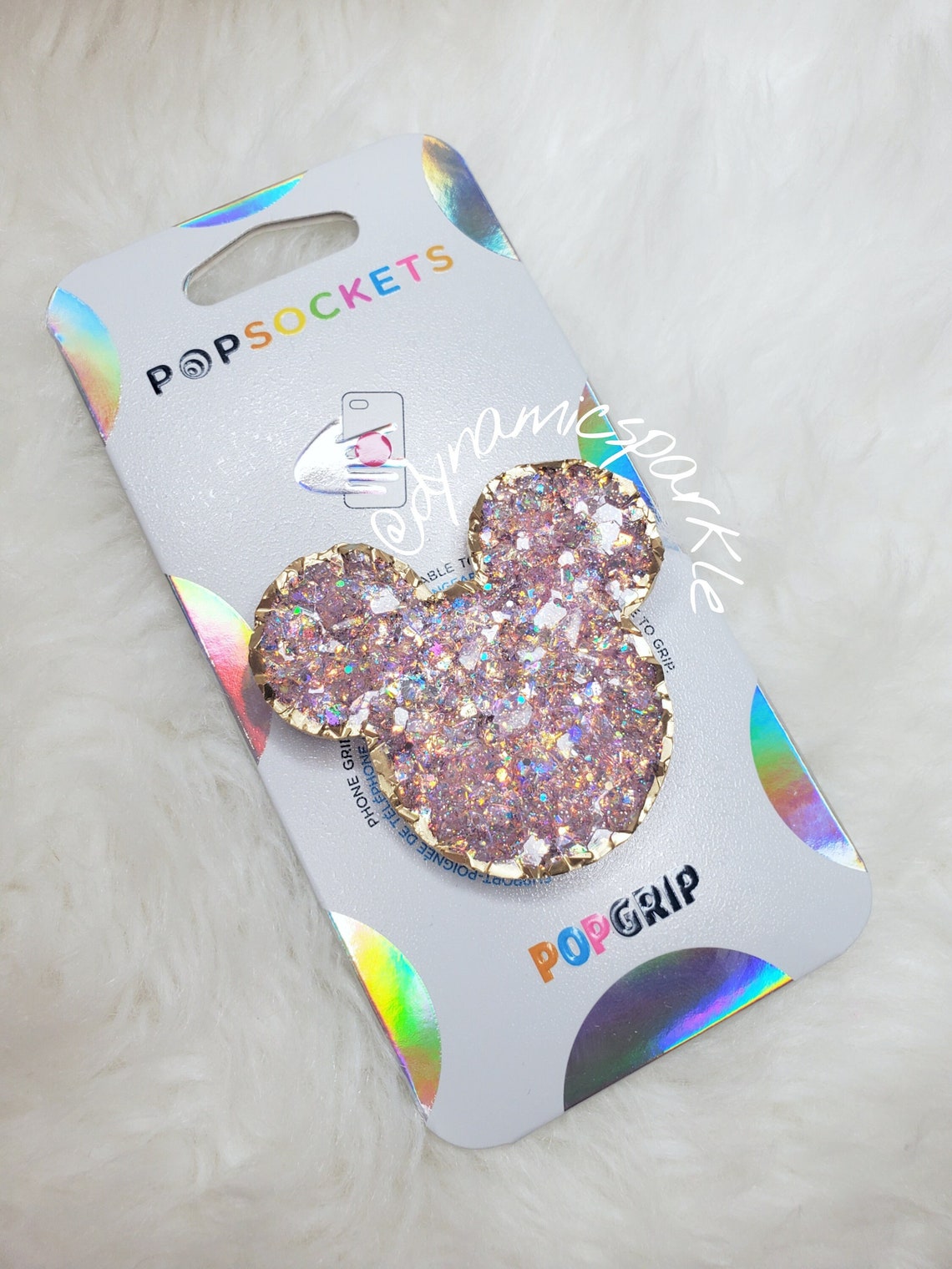 Rainbow Pink Minnie Mouse Gemstone Druzzy Holographic Agate | Etsy