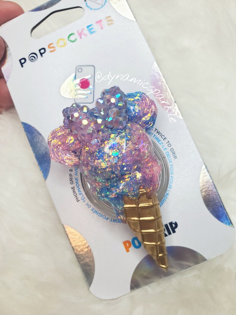 Minnie Drippy Holographic Ice Cream Rhinestones Popsocket - Etsy