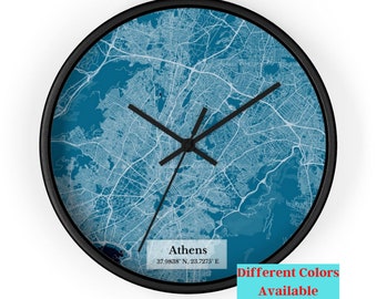 Athens Map Clock - Etsy