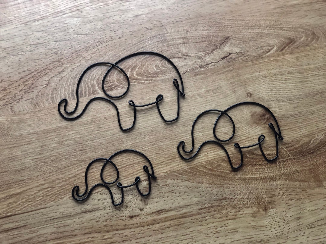 Wire Elephant Family Sign Wire Art Nursery Living Room Gallery Wall ...