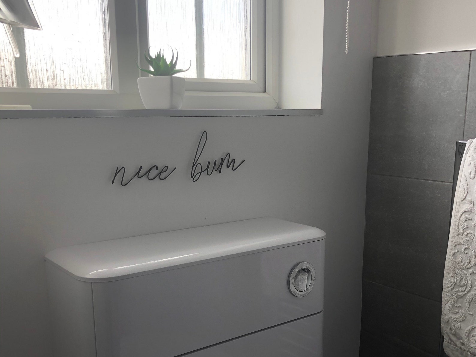 Nice Bum Sign Wire Words Bathroom Cloakroom Living - Etsy UK