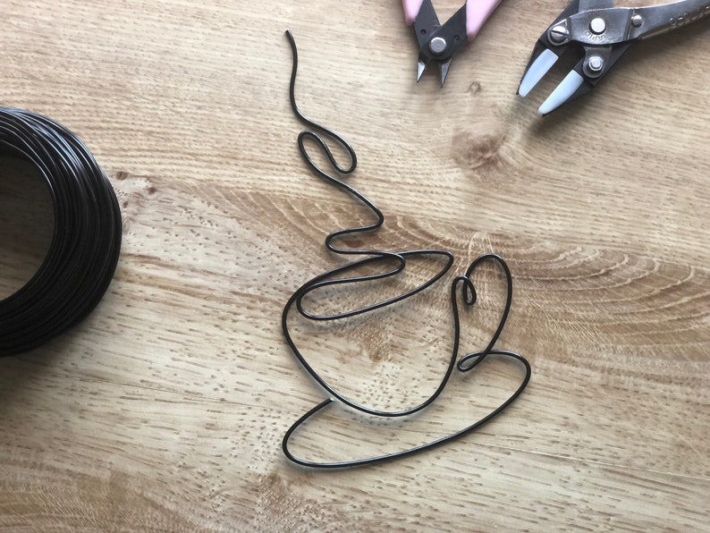 Wire Coffee Tea Cup Sign Wire Art Wall Decor Kitchen - Etsy