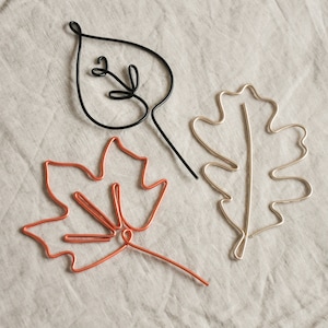 Wire Leaf Decor - Autumn Table Decorations - Wire Words - Oak - Maple ...