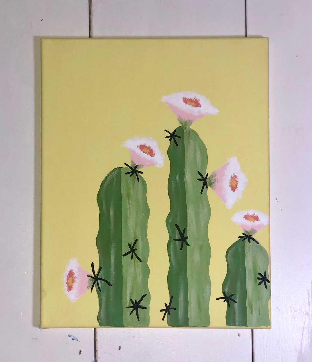 11x14 Cactus Canvas Painting - Etsy