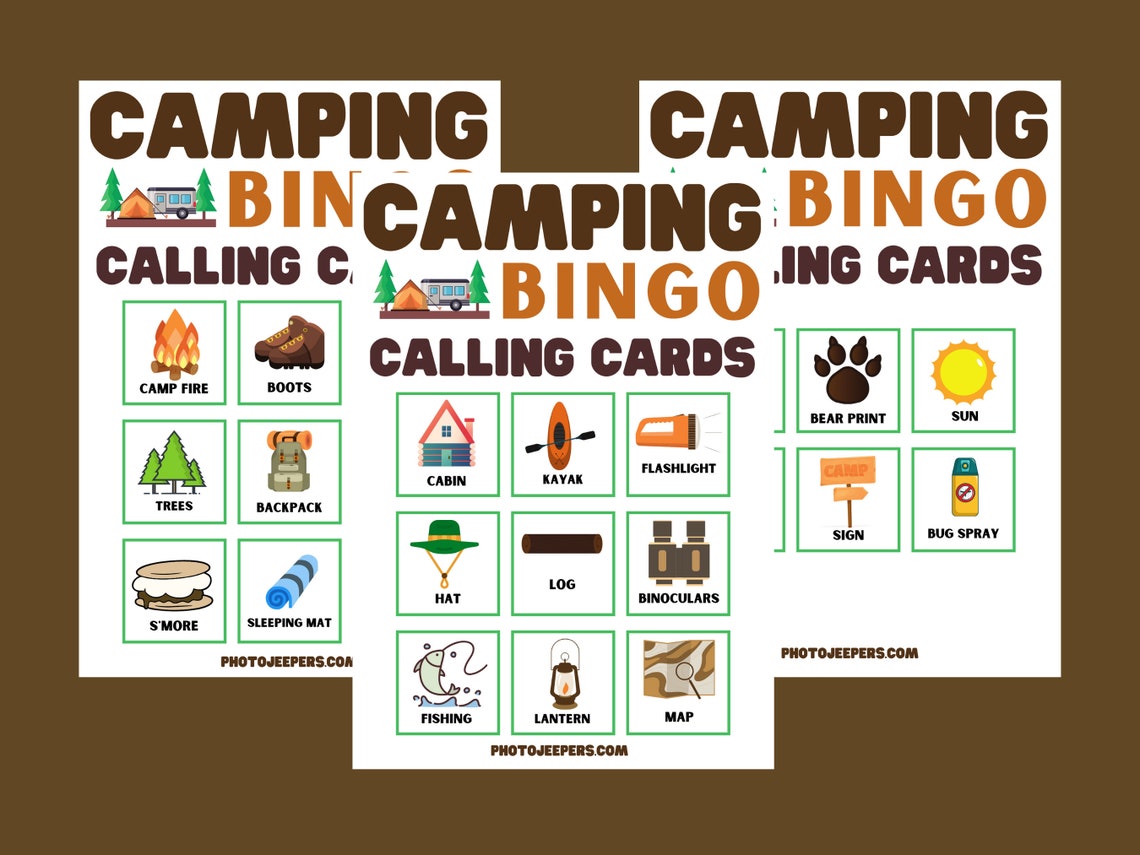 Camping BINGO for Kids, Kids Camping Game, Preschool Bingo Activity ...
