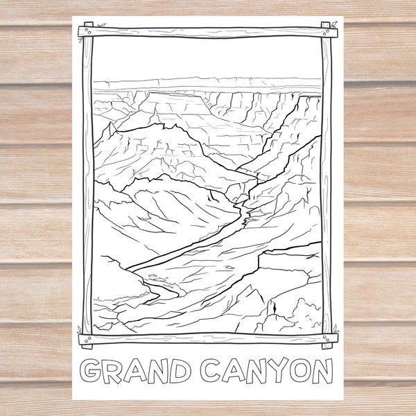 Grand Canyon Coloring Page - Etsy