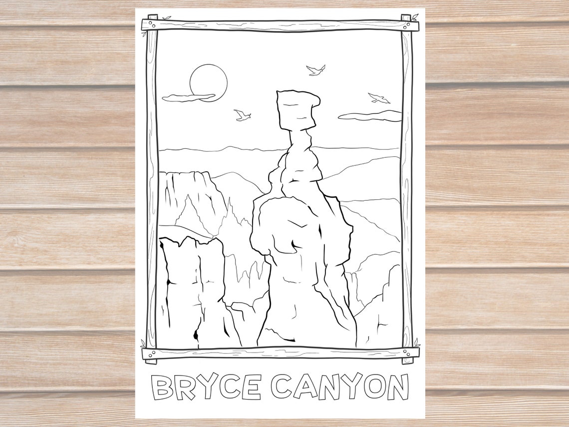Bryce Canyon National Park Coloring Page for Adults and for Kids ...