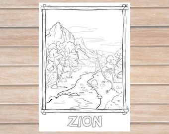 Glacier Coloring Page for Adults and Kids National Park - Etsy