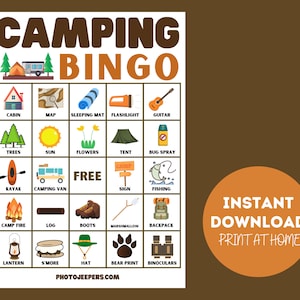 Camping BINGO for Kids, Kids Camping Game, Preschool Bingo Activity ...
