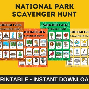 National Park Scavenger Hunt, Scavenger Hunt Printable for Kids ...