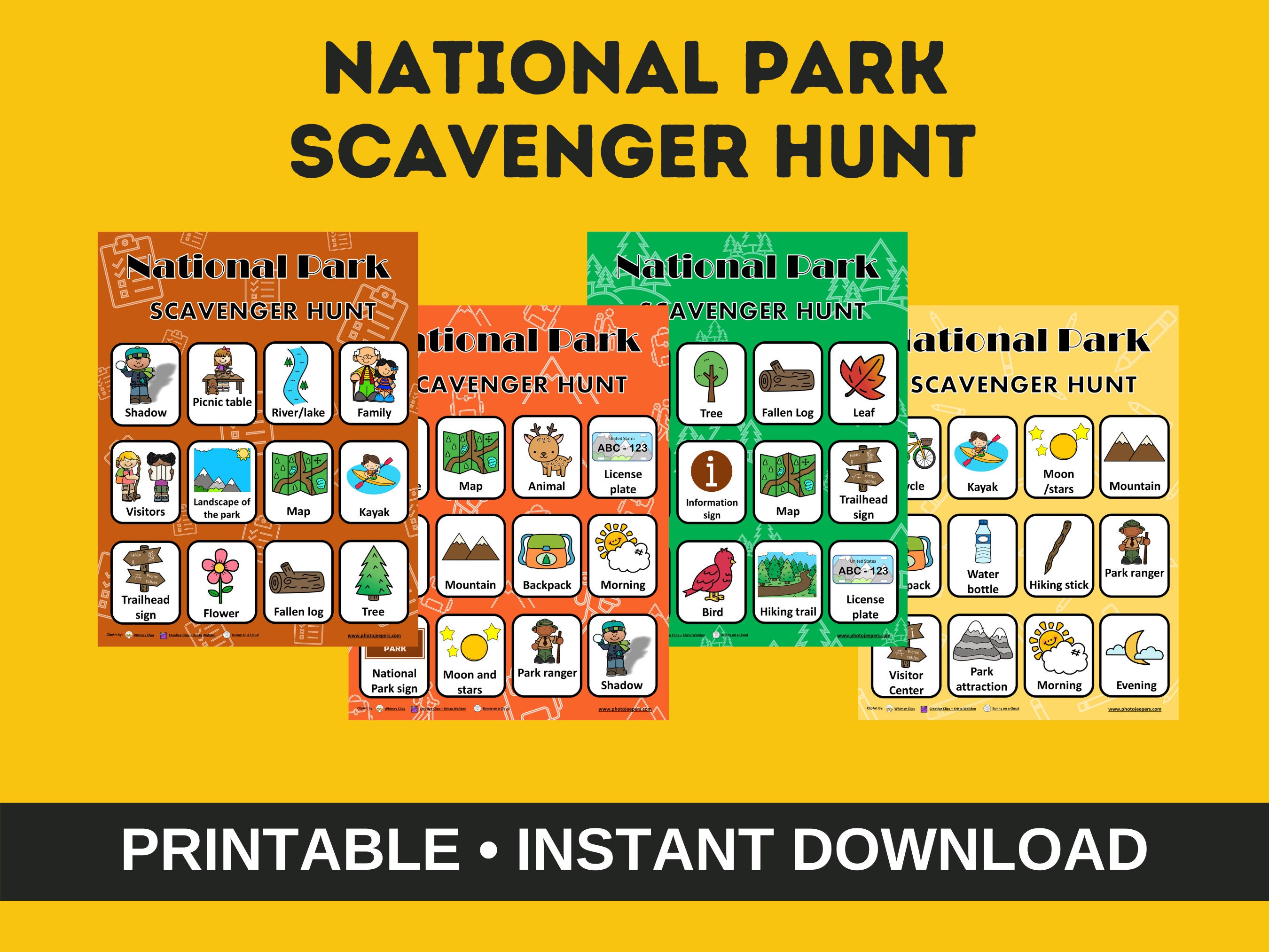 National Park Scavenger Hunt, Scavenger Hunt Printable for Kids ...