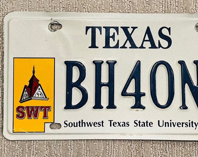 Southwest Texas State University License Plate, SWT, SWTSU - Etsy