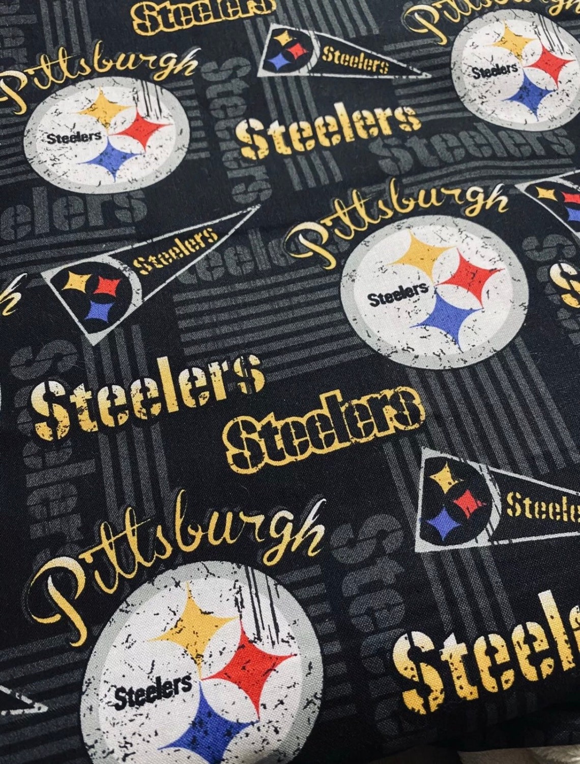 Pittsburgh Steelers NFL Football 100% Cotton Retro Fabric DIY Mask ...