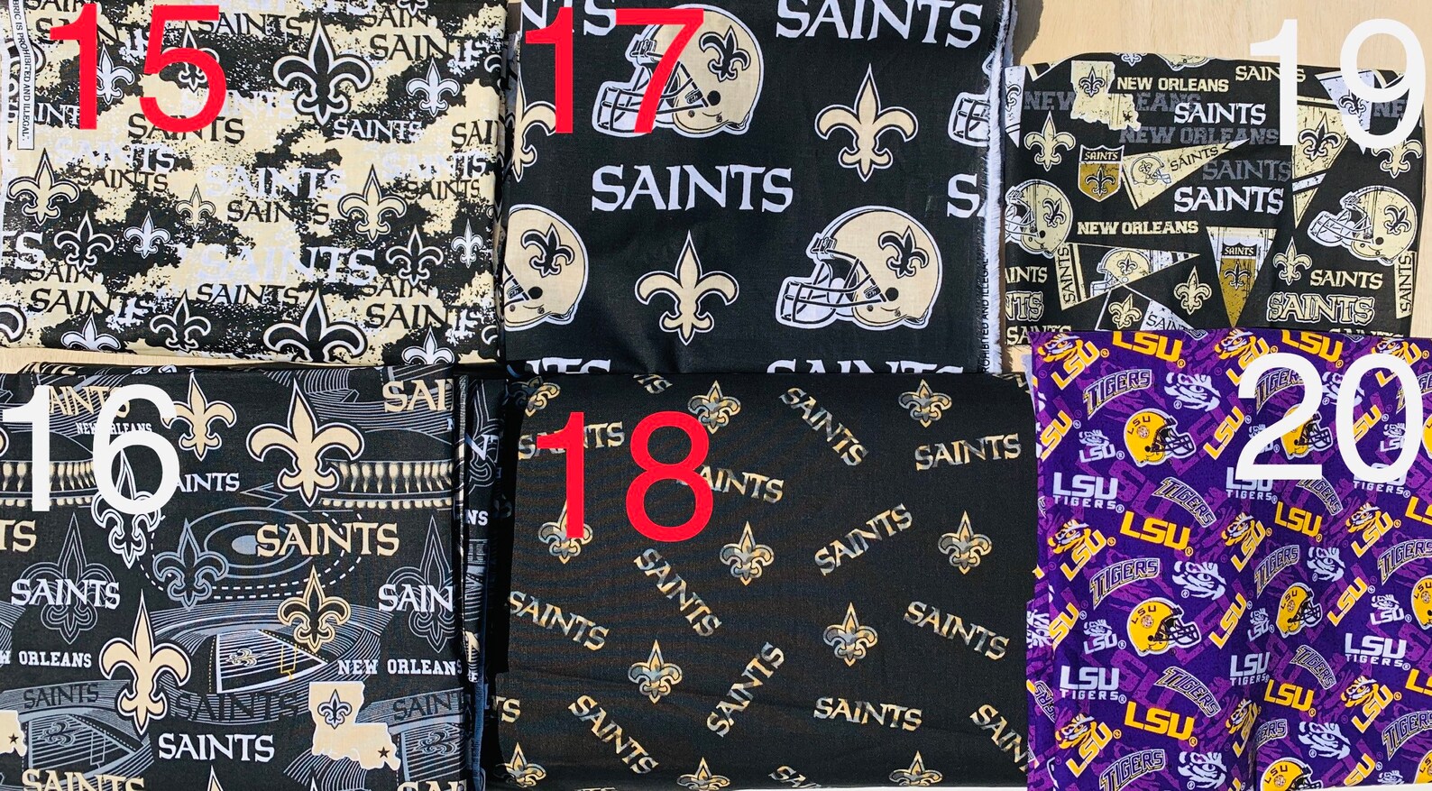 NFL Football Cotton Fabric Pick Your Team Each @ 1/4 of a Yard 100% ...
