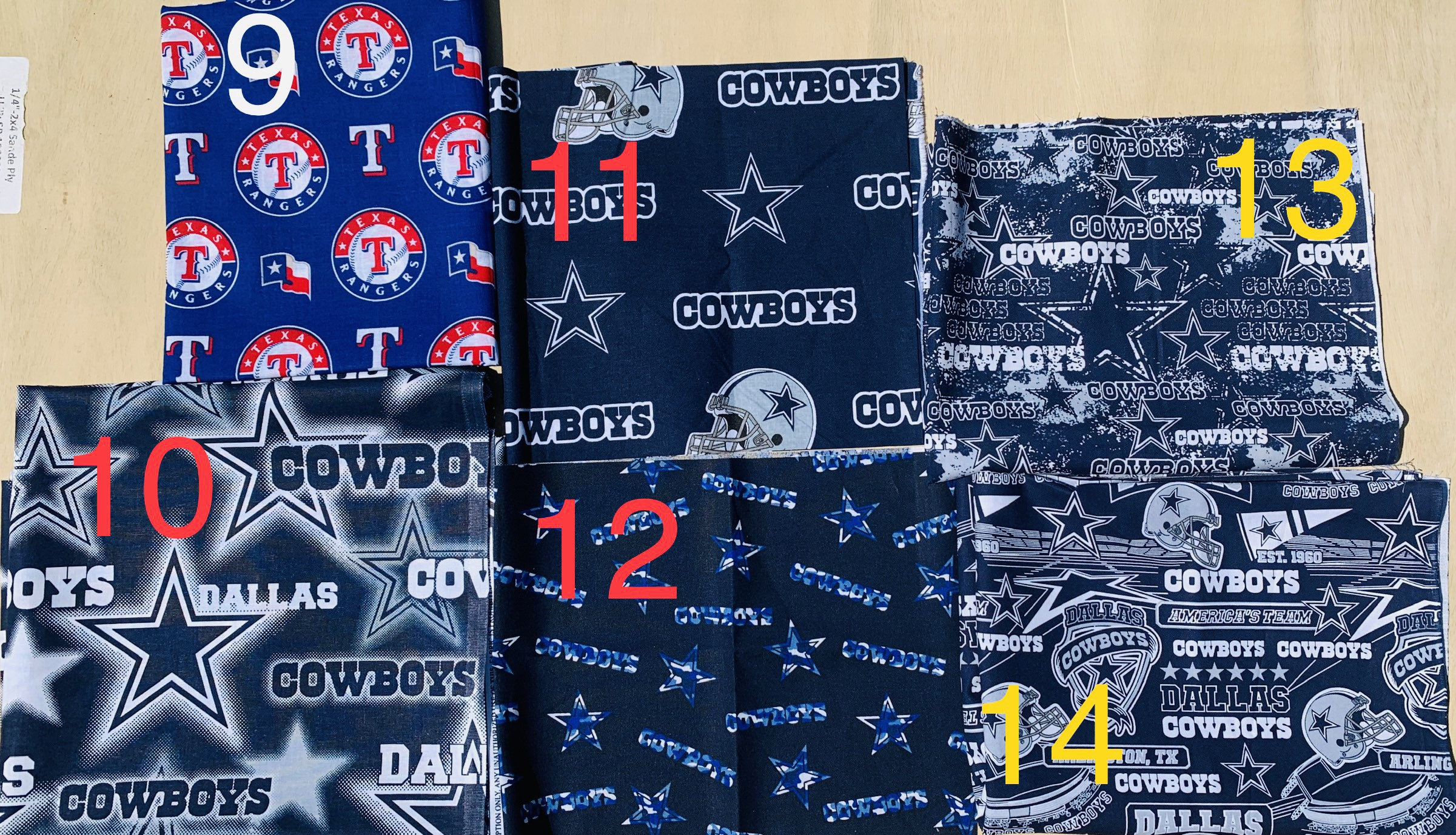 NFL Football Cotton Fabric Pick Your Team by 1/4 of a Yard 100% COTTON ...