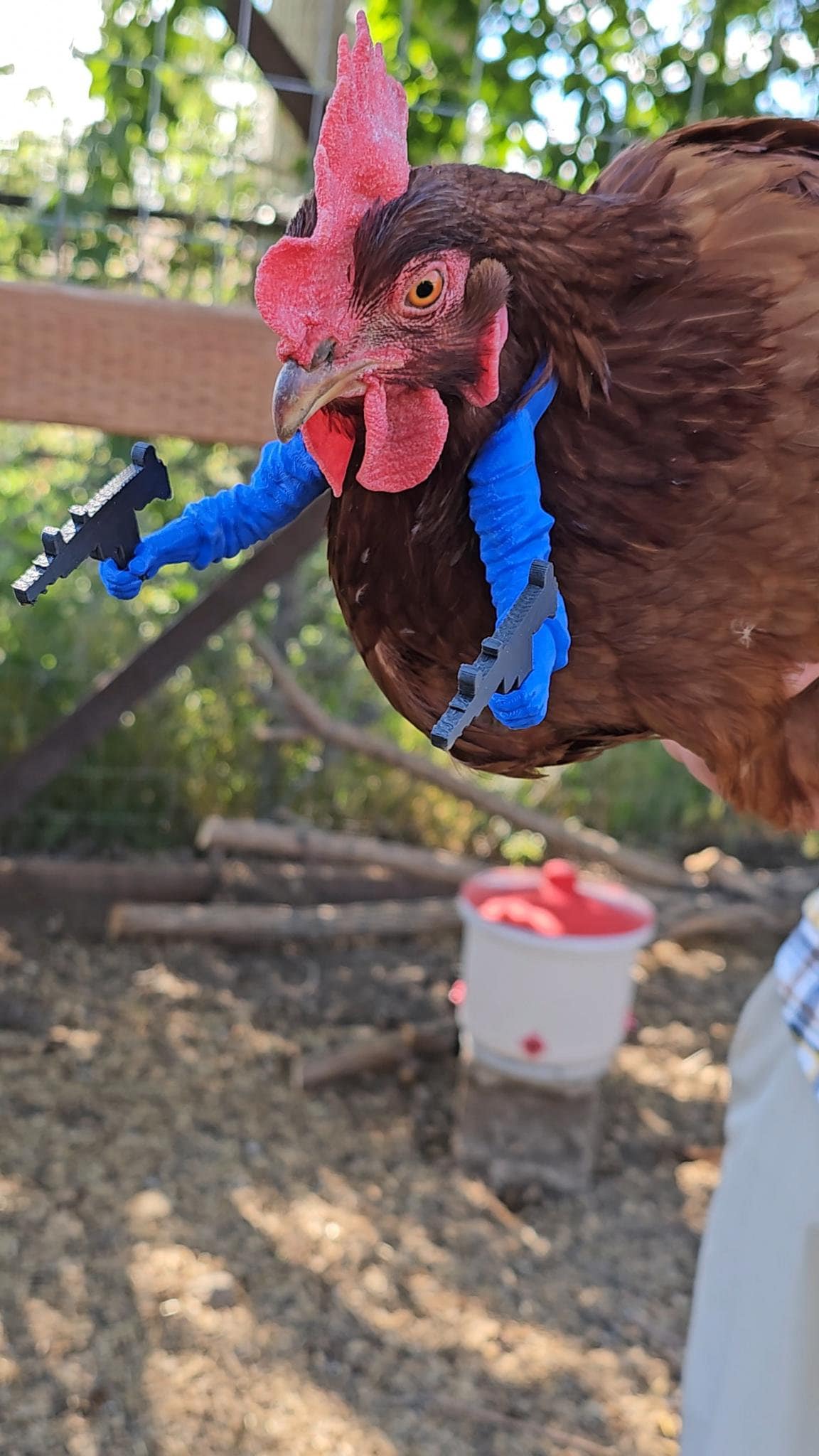 Unique 3d-printed Chicken Arms With Uzis - Etsy