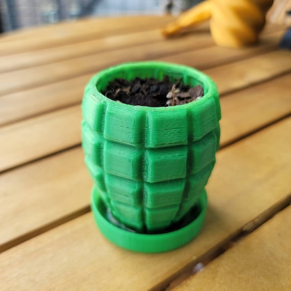 Small Grenade Themed Planter With Drainage - Etsy
