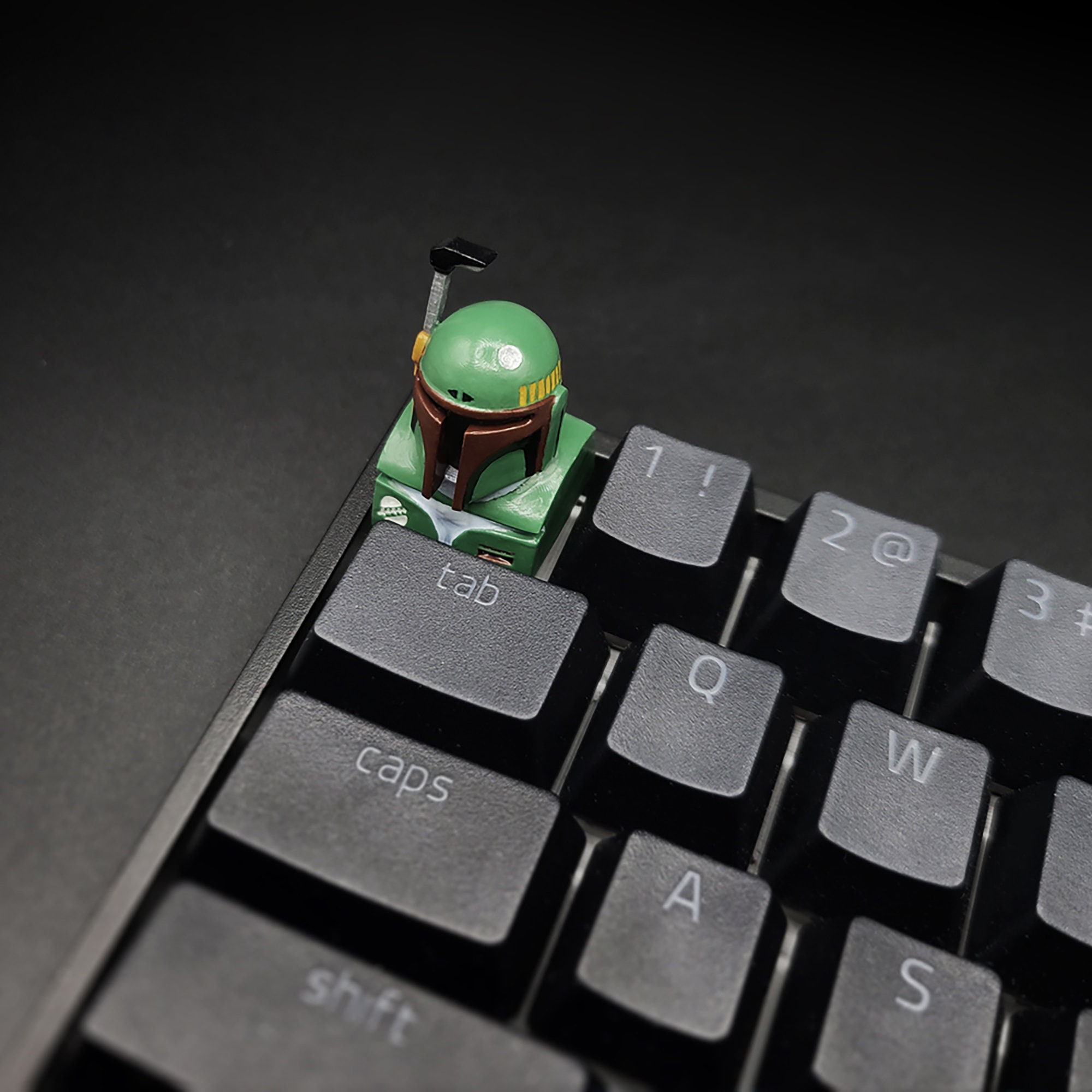 The Mandalorian Boba Fett Backlit LED Keycap Handmade Resin | Etsy